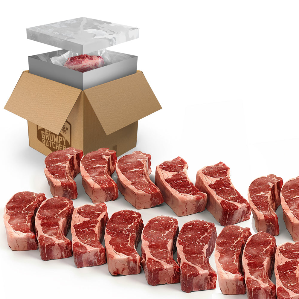 USDA Prime NY Strip Steaks - 16 Pack – Den's Hot Dogs